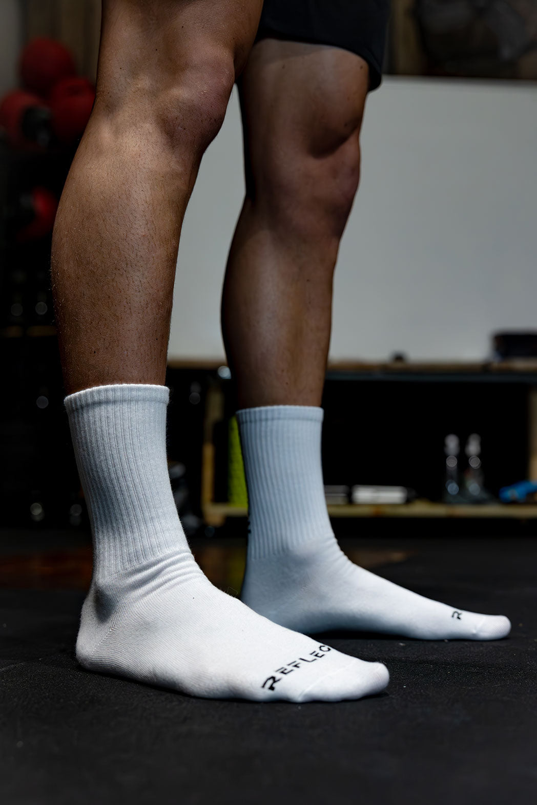 Vertical Ribbed Side Sock White - Reflect Apparel – REFLECT