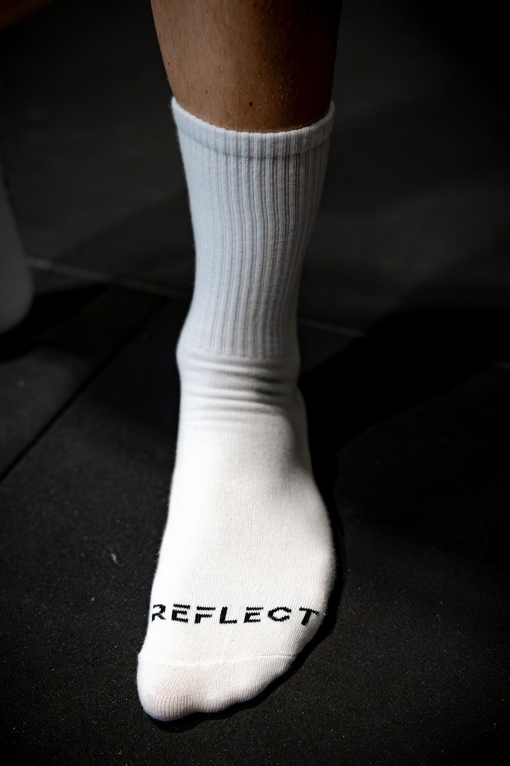 Vertical Ribbed Side Sock White - Reflect Apparel – REFLECT